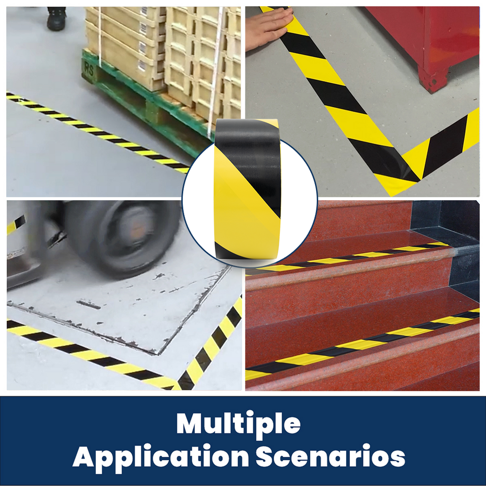 Black and Yellow Safety Tape 2'' x 108 Feet | ADHES Tape